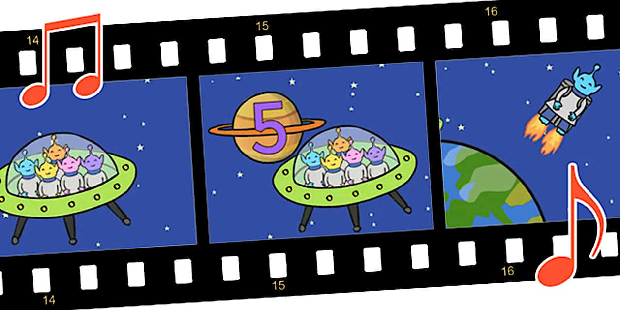 5 Little Men in a Flying Saucer Sing Along Video - Twinkl