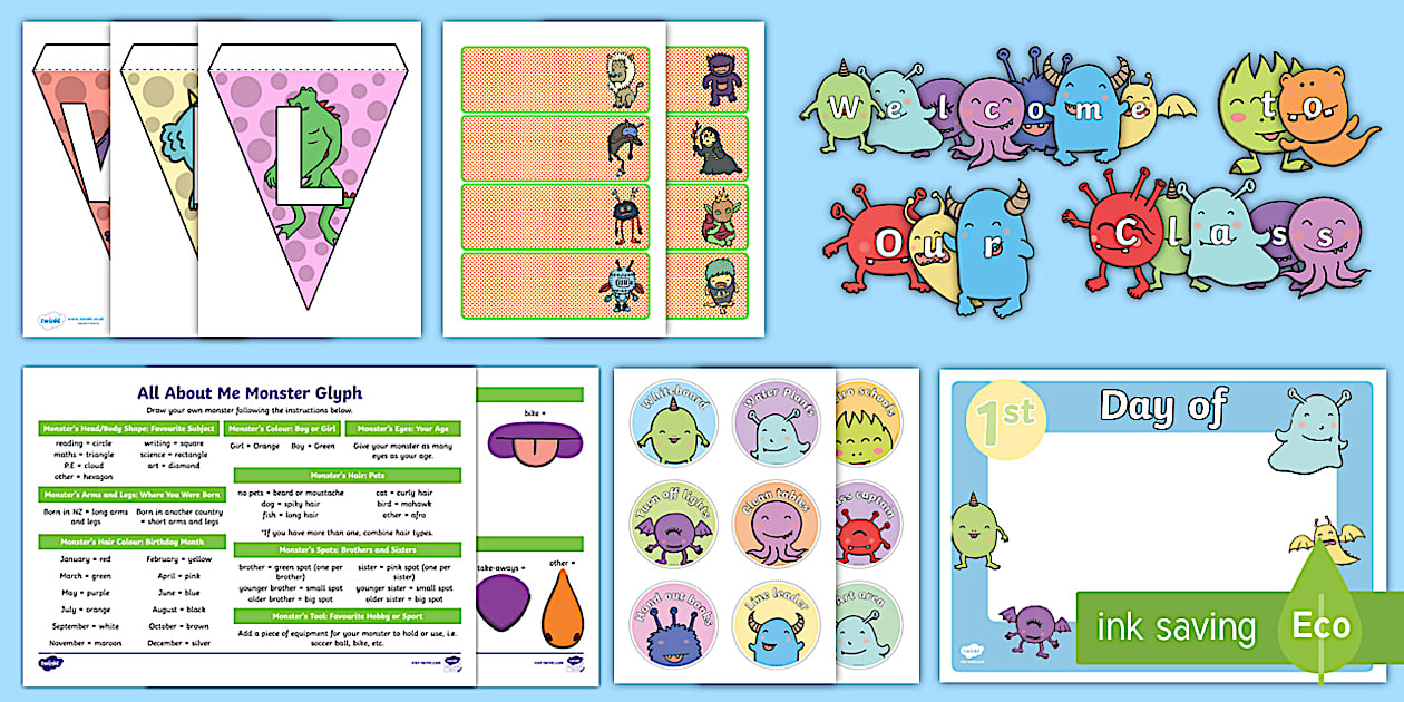 Back To School Monster-Themed Resource Pack (teacher made)