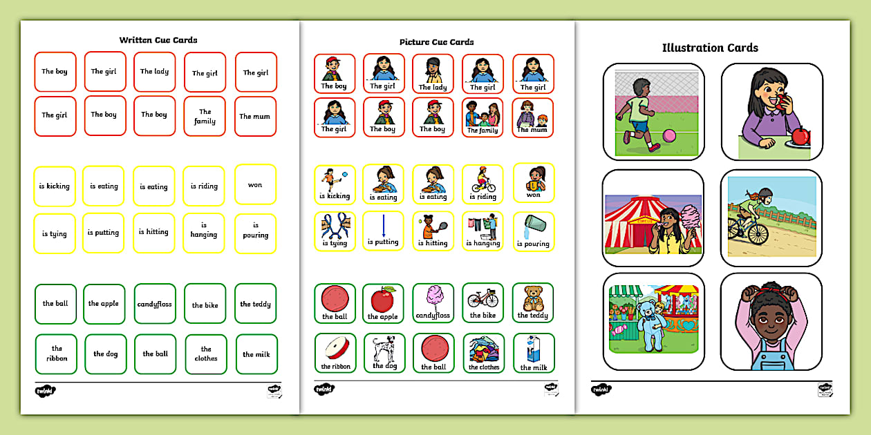 Make a sentence who? what doing? What like? What? Where?