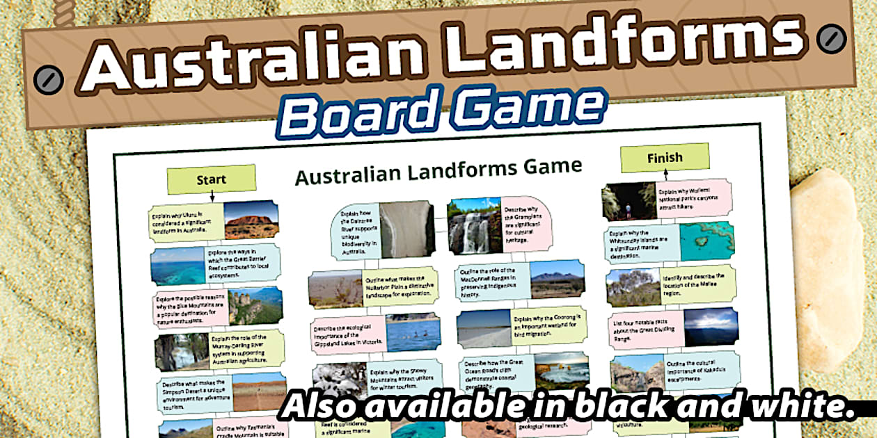 Australian Landforms Board Game (Geography)