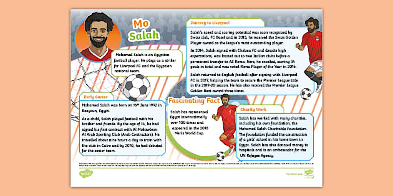 KS2 Mo Salah Fact File (teacher made) - Twinkl