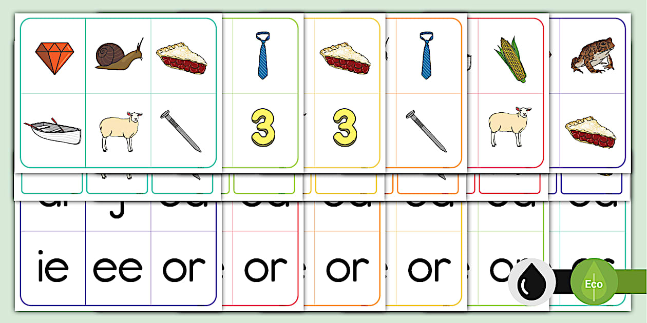 Phonics Canada: Group 4 (ai, j, oa, ie, ee, or) Letter Sounds Bingo Game