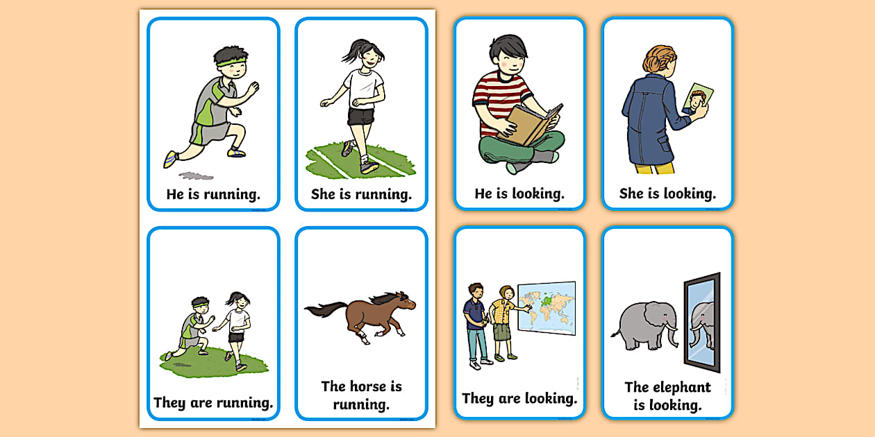 Verbs With Pictures Flashcards - English (professor feito)
