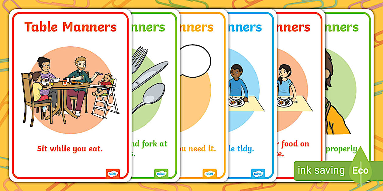 Editable Table Manners Rules Display Posters SEN - Twinkl