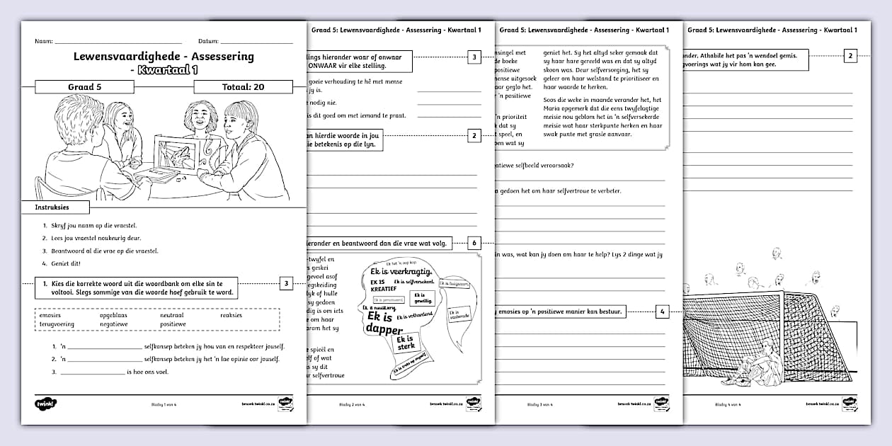 Graad 5: Lewensvaardighede – Assessering – Kwartaal 1
