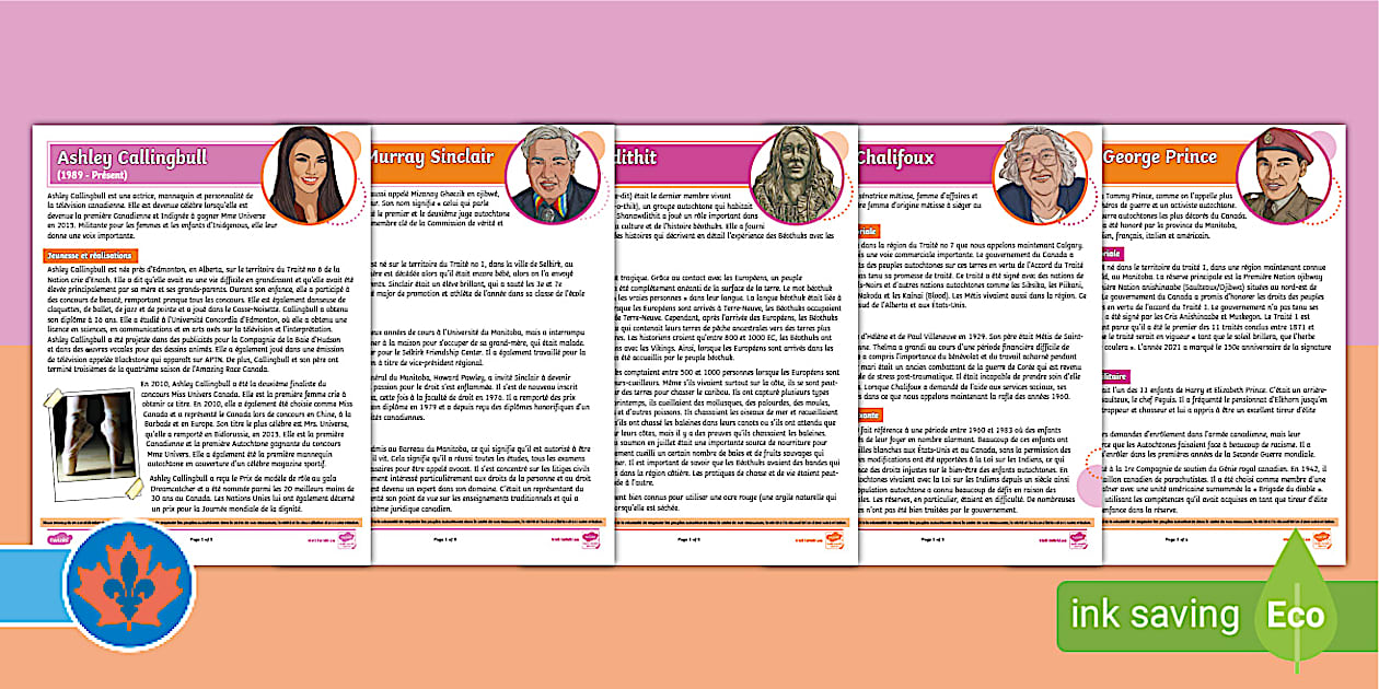 Indigenous People French Reading Comprehension - Twinkl CA