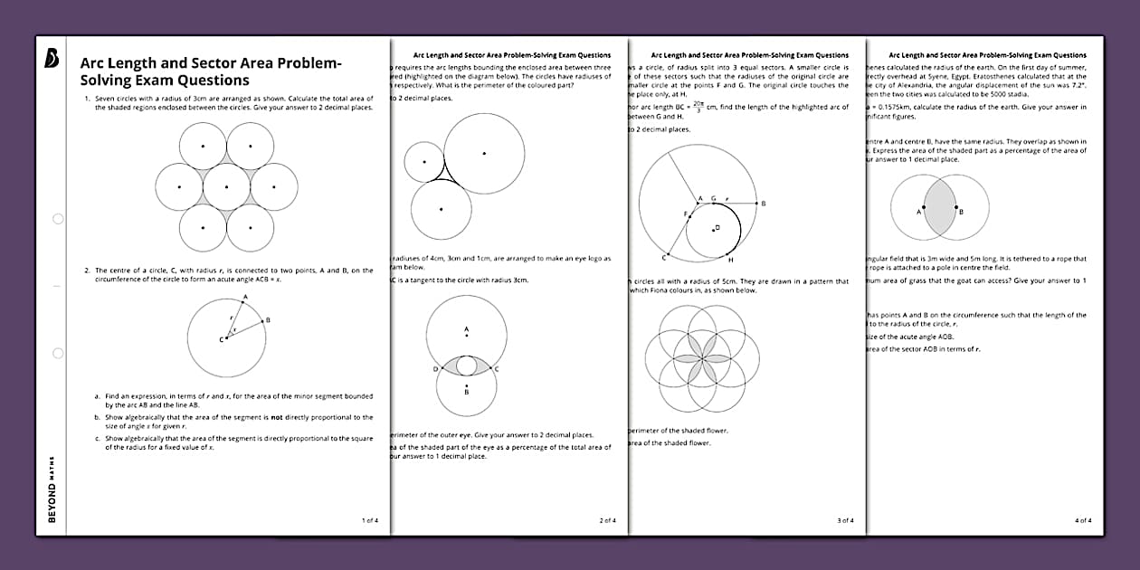 👉 Arc length and Sector Area Problem Solving - Twinkl