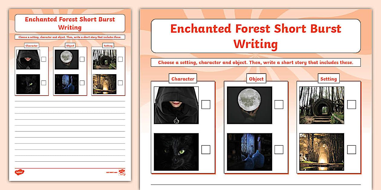 Enchanted Forest Short Burst Writing Template - Twinkl