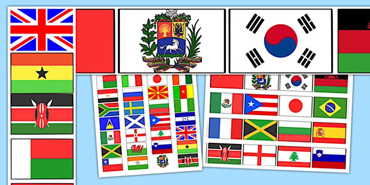 Flags of the World Display Borders - Twinkl