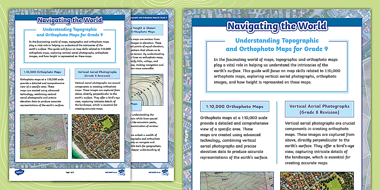 Understanding Topographic and Orthophoto Maps for Grade 9
