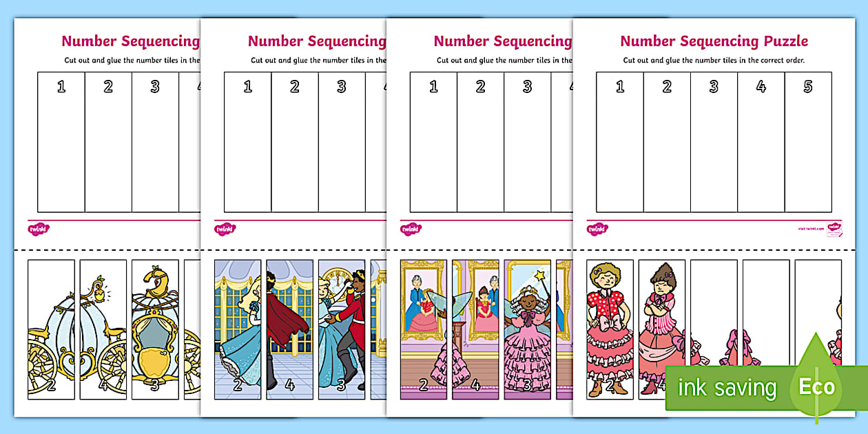 Cinderella Number Sequencing Puzzle (teacher made) - Twinkl