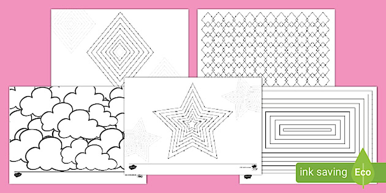Mindfulness Shape Colouring Pages