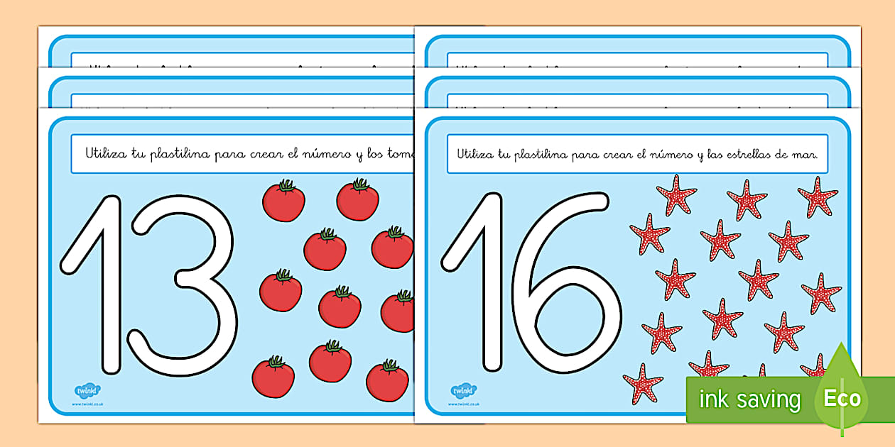 Tapices de plastilina: Los números 11-20 (teacher made)