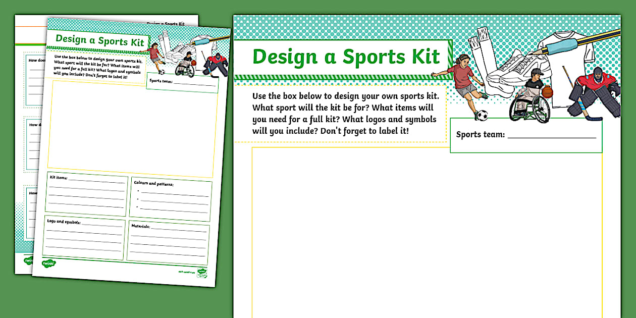 Design a Sports Kit Worksheet (teacher made) - Twinkl
