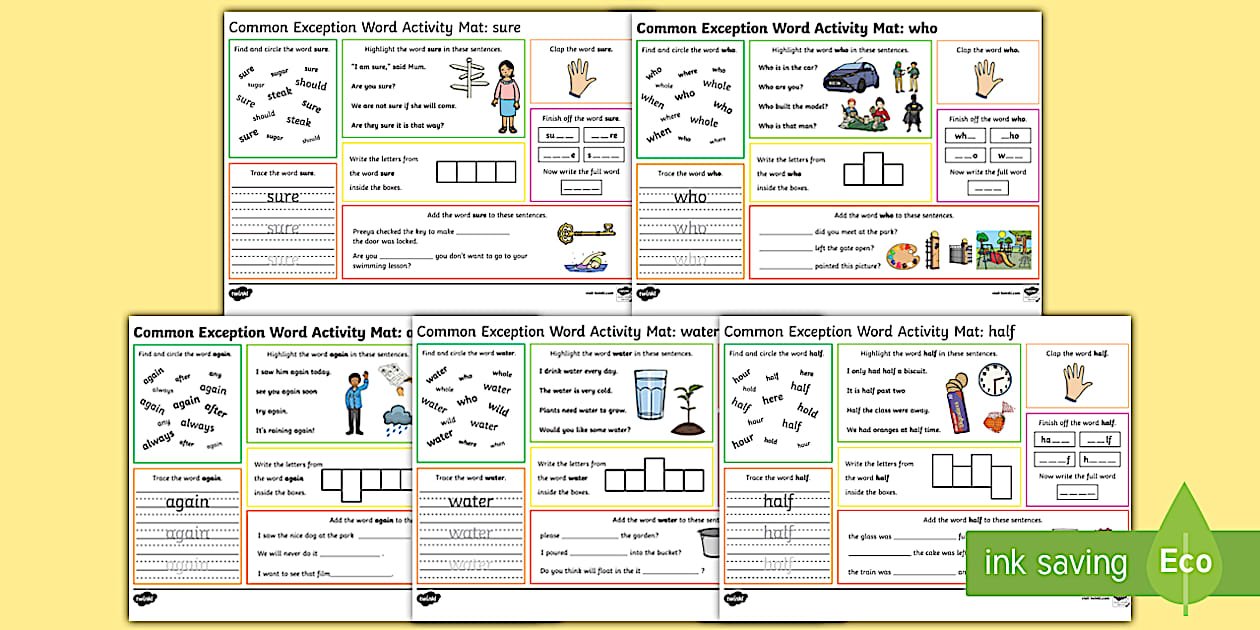 Year 2 Common Exception Word Activity Mat 10 Resource Pack