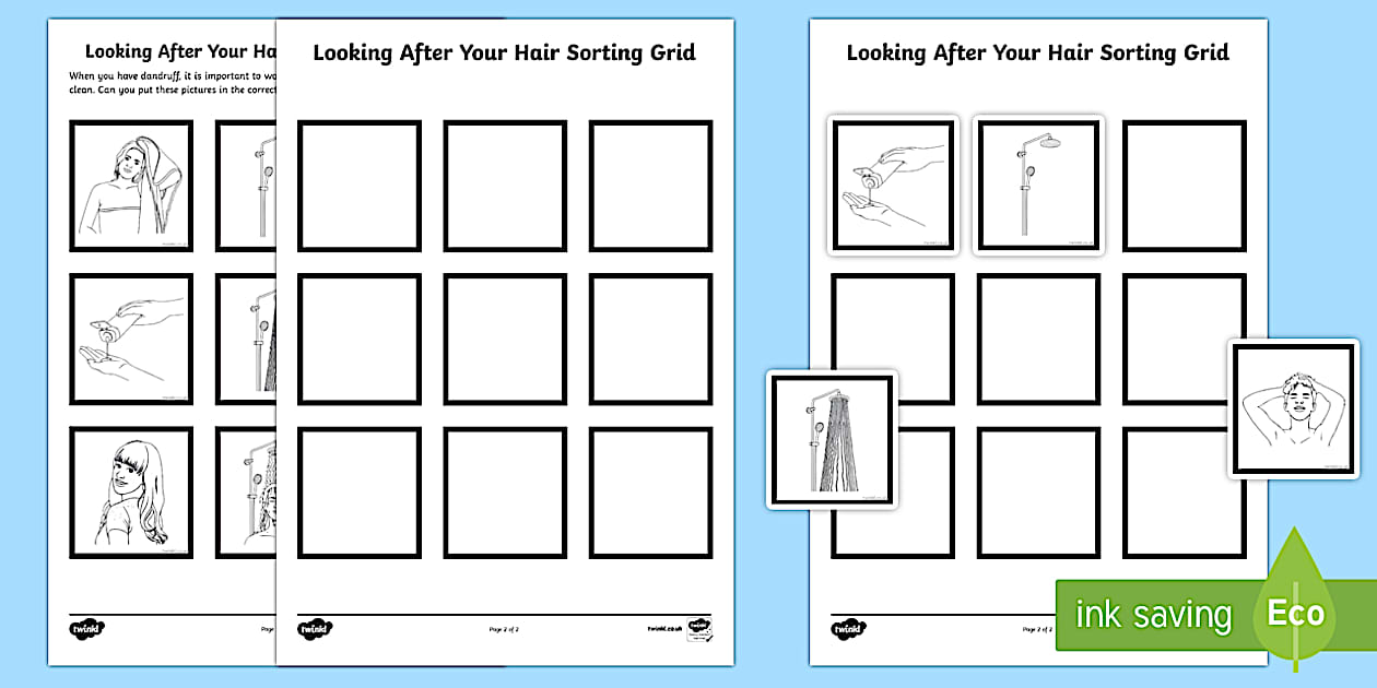 Looking After Your Hair Treating Dandruff Sequencing Worksheet / Worksheet