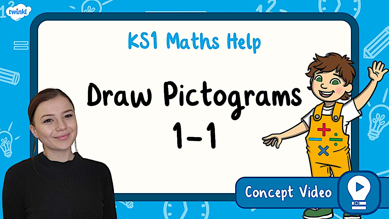 👉 Draw Pictograms 1-1 | KS1 Maths Concept Video,draw pictograms 1-1,drawing