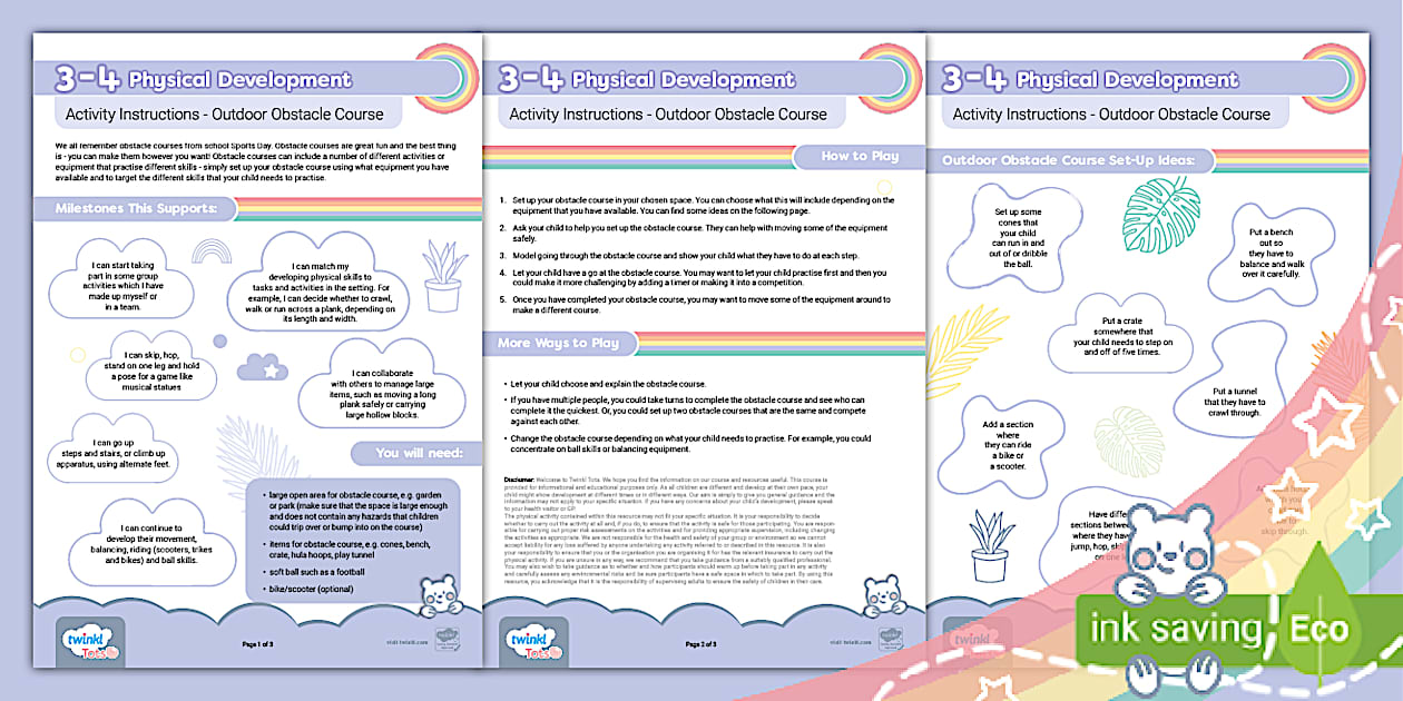 3-4 Years Physical Development Outdoor Obstacle Course