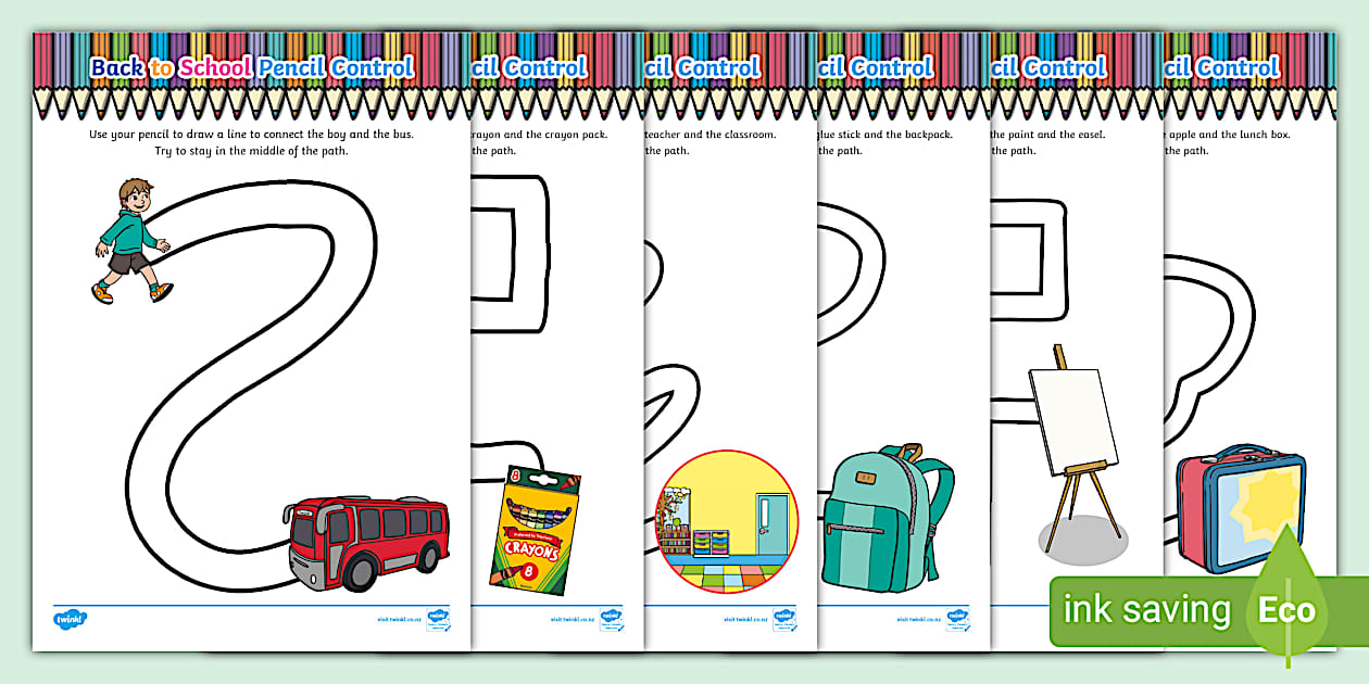 Back to School Pencil Control Activity (teacher made)