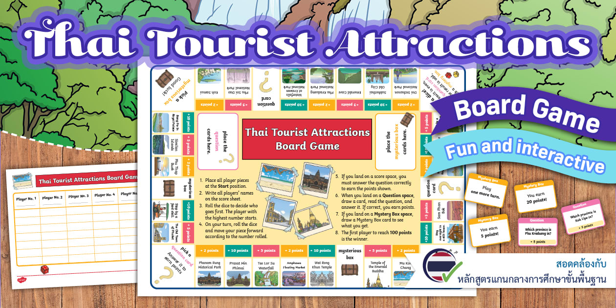 Thai Tourist Attractions Board Game (teacher made) - Twinkl
