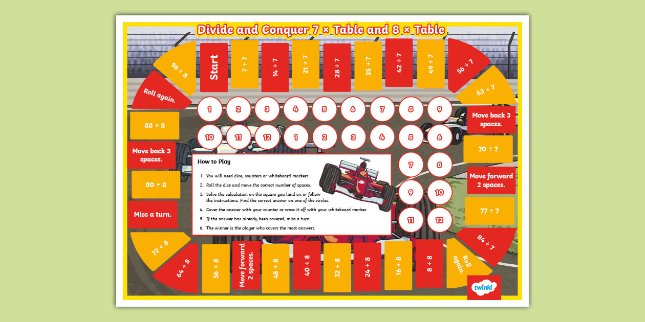 Divide and Conquer 7 x Table and 8 x Table - Twinkl