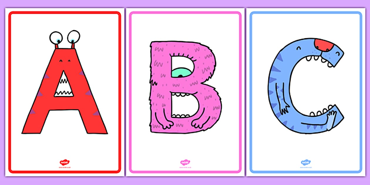 Upper Case Monster Alphabet Display Posters (teacher made)