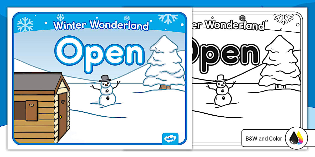 Winter Wonderland Dramatic Play Open Sign (teacher made)