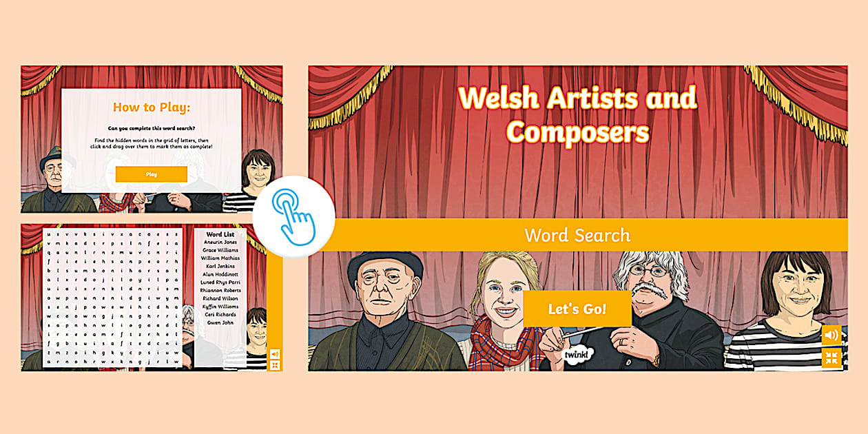 Welsh Artists and Composers Word Search (professor feito)