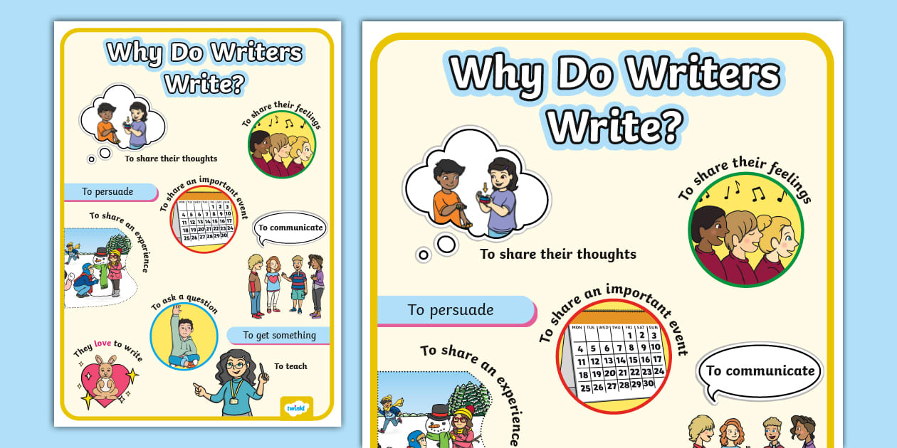 Why Writers Write Display A4 Poster (teacher made) - Twinkl