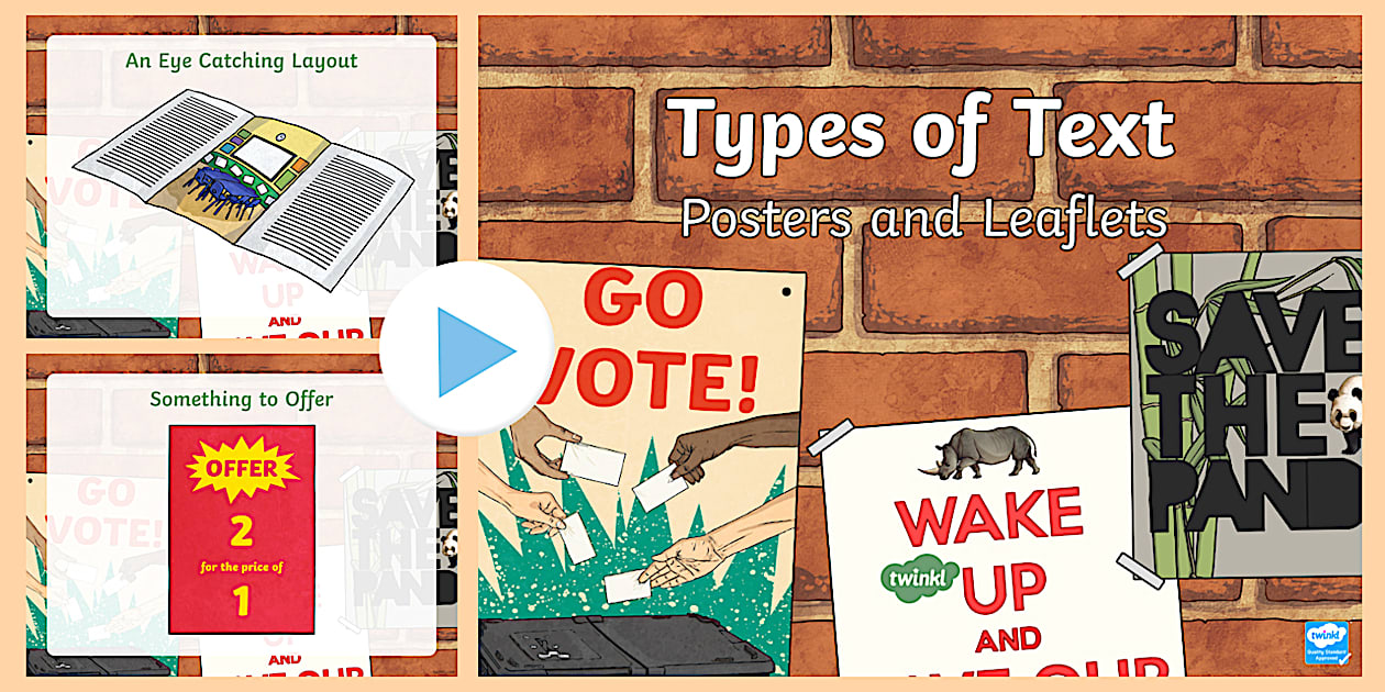 Types of Text - Posters and Leaflets PowerPoint - Posters And Leaflets ...