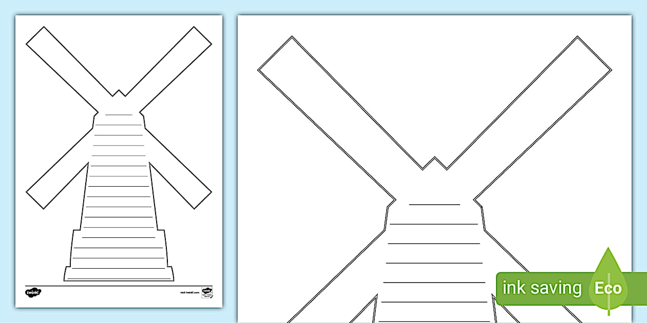 Windmill Writing Template (Teacher-Made) - Twinkl