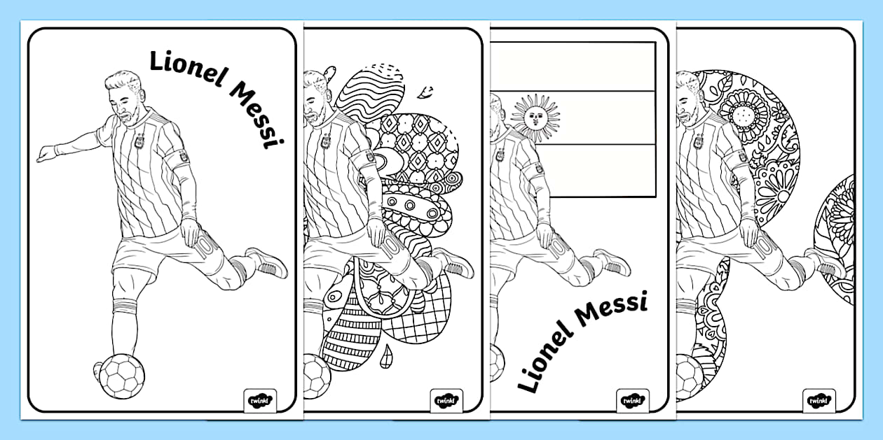 Dibujos de Messi para colorear e imprimir (Teacher-Made)