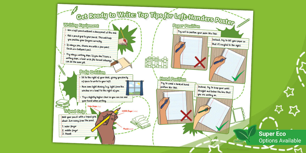 Get Ready to Write: Top Tips for Left-Handers Poster