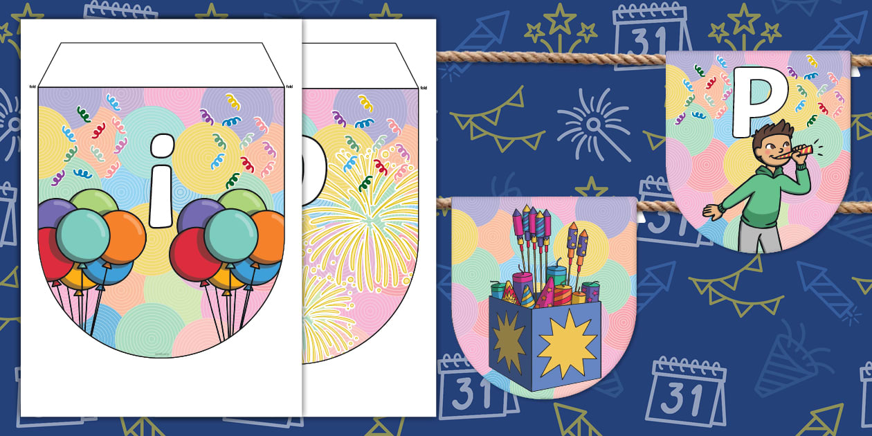 Banderín: ¡Próspero Año Nuevo! (teacher made) - Twinkl