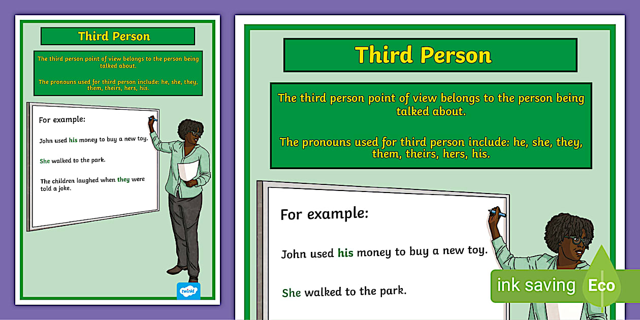 Example of Third Person Display Poster - Twinkl