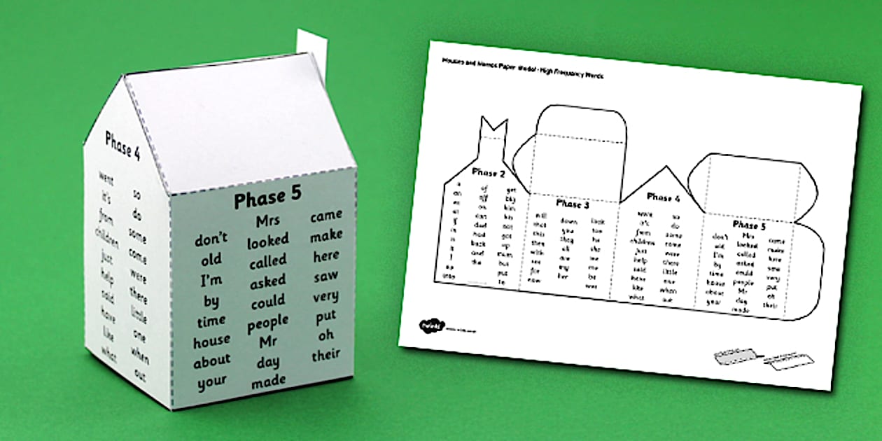 Editable High Frequency Words 3D House Visual Aid - Twinkl