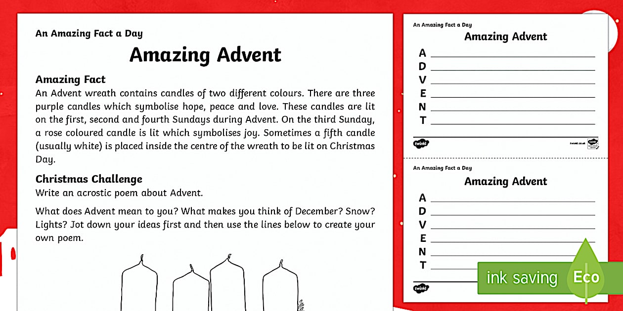 All about Advent Worksheet - Teaching Resource - Twinkl