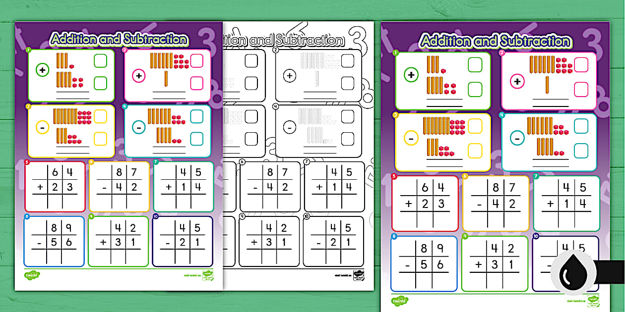 Addition and Subtraction With No Regrouping Mini Assessment