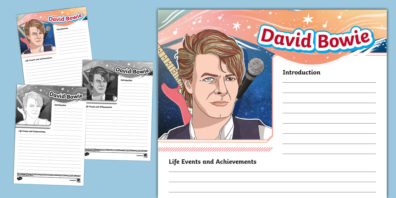 David Bowie Biography Template (teacher made) - Twinkl