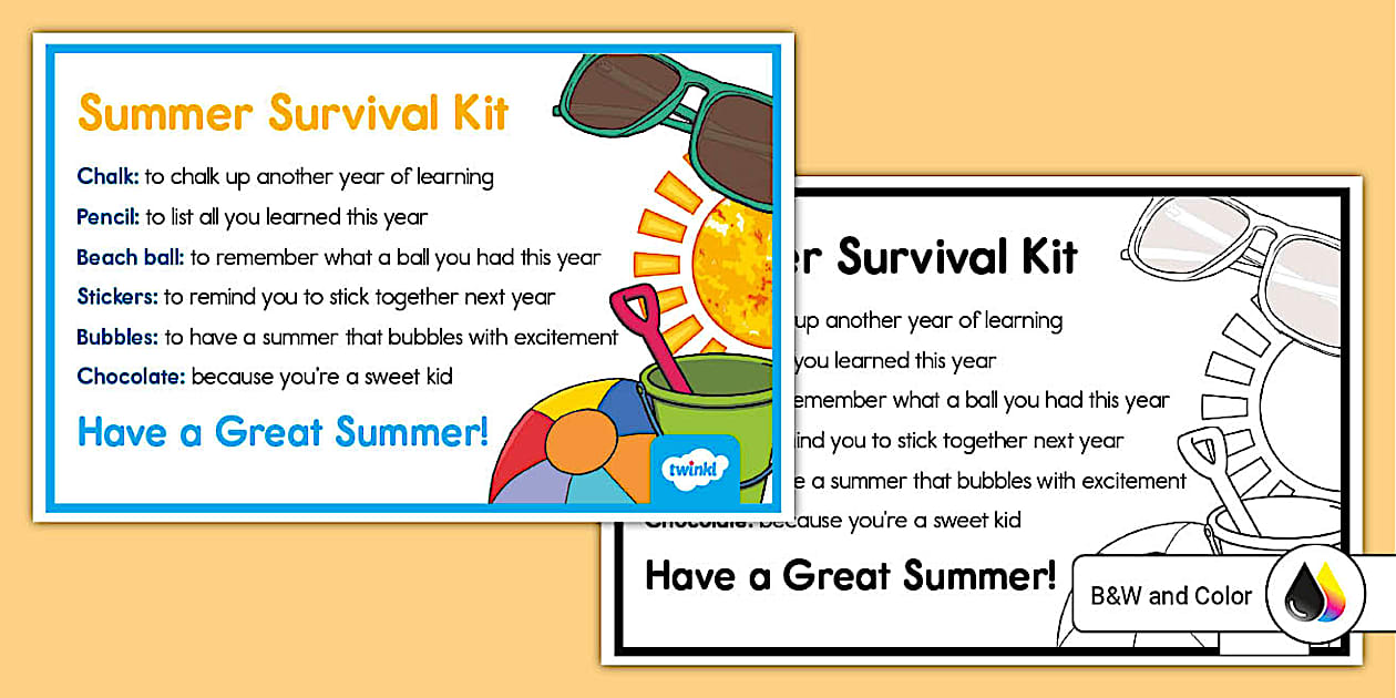 End of Year Gift: Summer Survival Kit | Twinkl USA