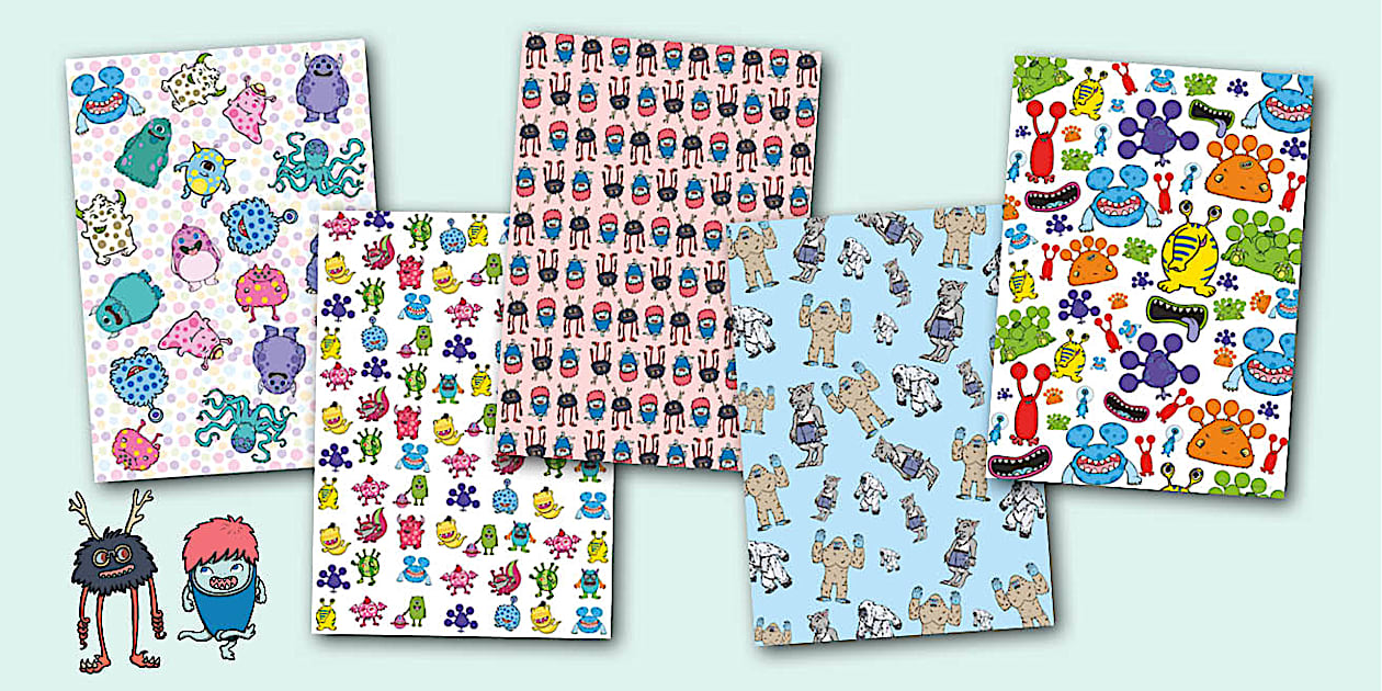 Monster-Themed Pattern Posters Pack (teacher made) - Twinkl