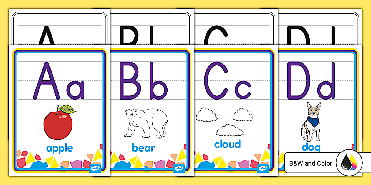 Bright Terrazzo Theme Alphabet Posters (teacher made)