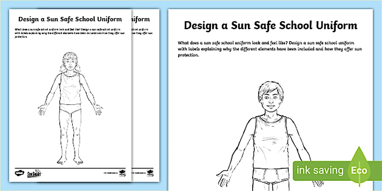 FREE! - Design a Sun Safe School Uniform Activity - Twinkl