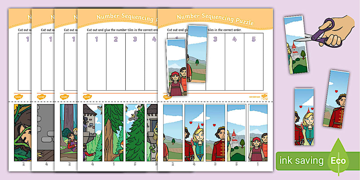 Rapunzel Number Sequencing Puzzle (teacher made) - Twinkl