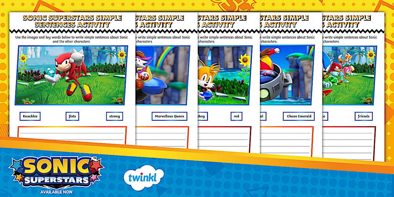 FREE! - Sonic: Simple Sentences Activity - Twinkl
