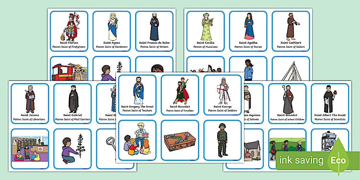 Patron Saints Matching Cards (Teacher-Made) - Twinkl