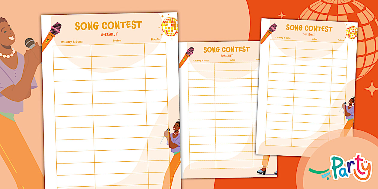 Eurovision Score Sheet | Twinkl Party (teacher made)