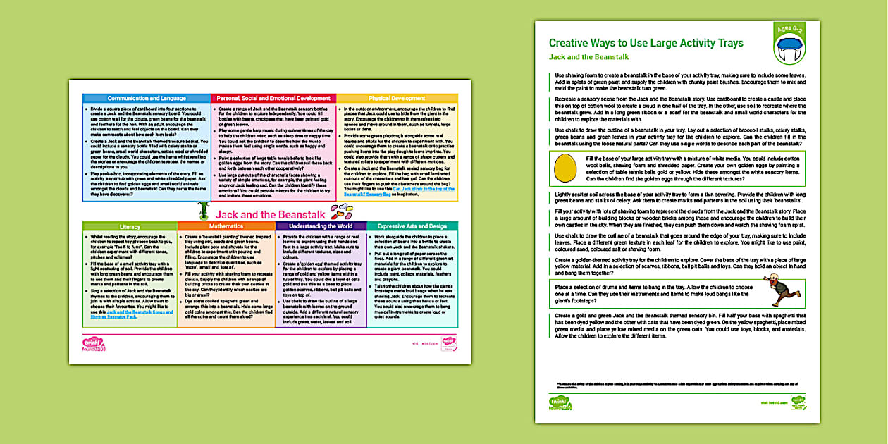 EYFS Ages 0-2 Jack and the Beanstalk Bumper Planning Pack