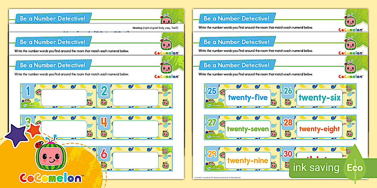 FREE! - CoComelon: Numbers Read and Write the Room Activity