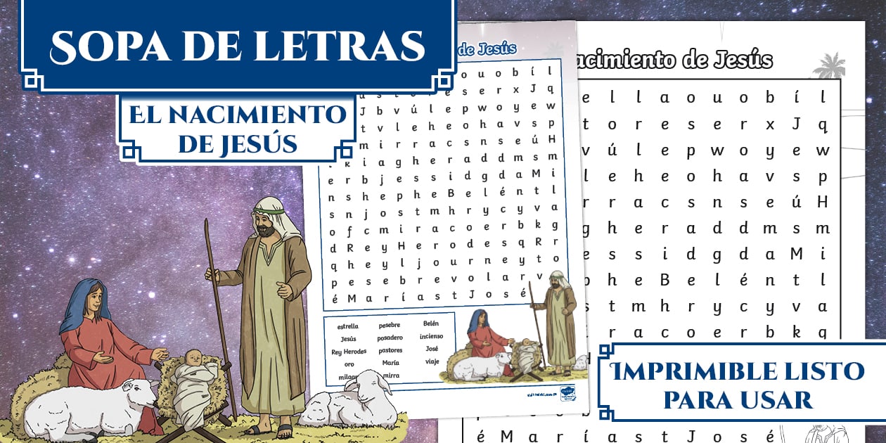 Sopa de letras: El nacimiento de Jesús